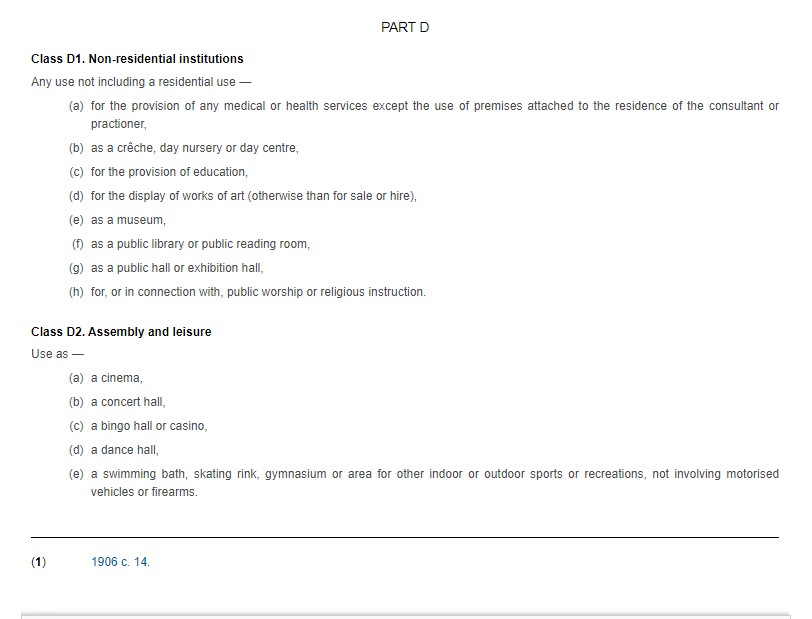 Official Planning Use Class Orders | Scotslion & Unique Property